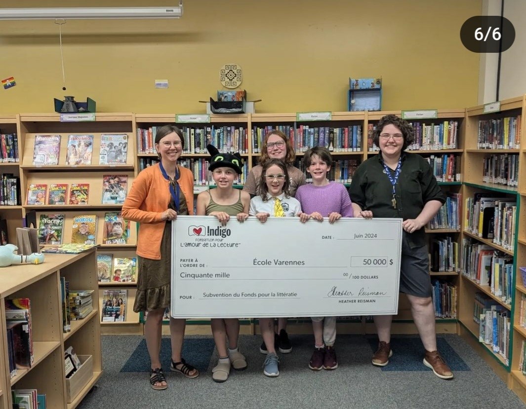 École Varennes Named a 2024 Indigo Love of Reading Literacy Grant Recipient
